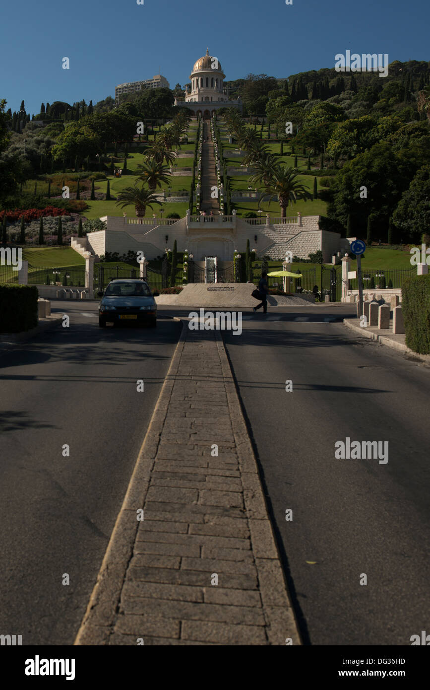 Stairs leading to the Shrine and Tomb of the Bab , Haifa Israel Stock ...
