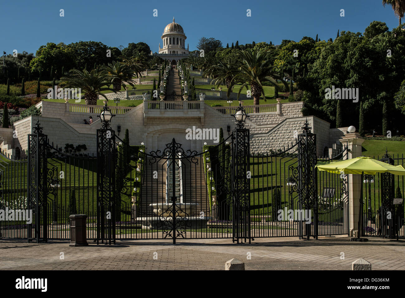 Stairs leading to the Shrine and Tomb of the Bab , Haifa Israel Stock ...