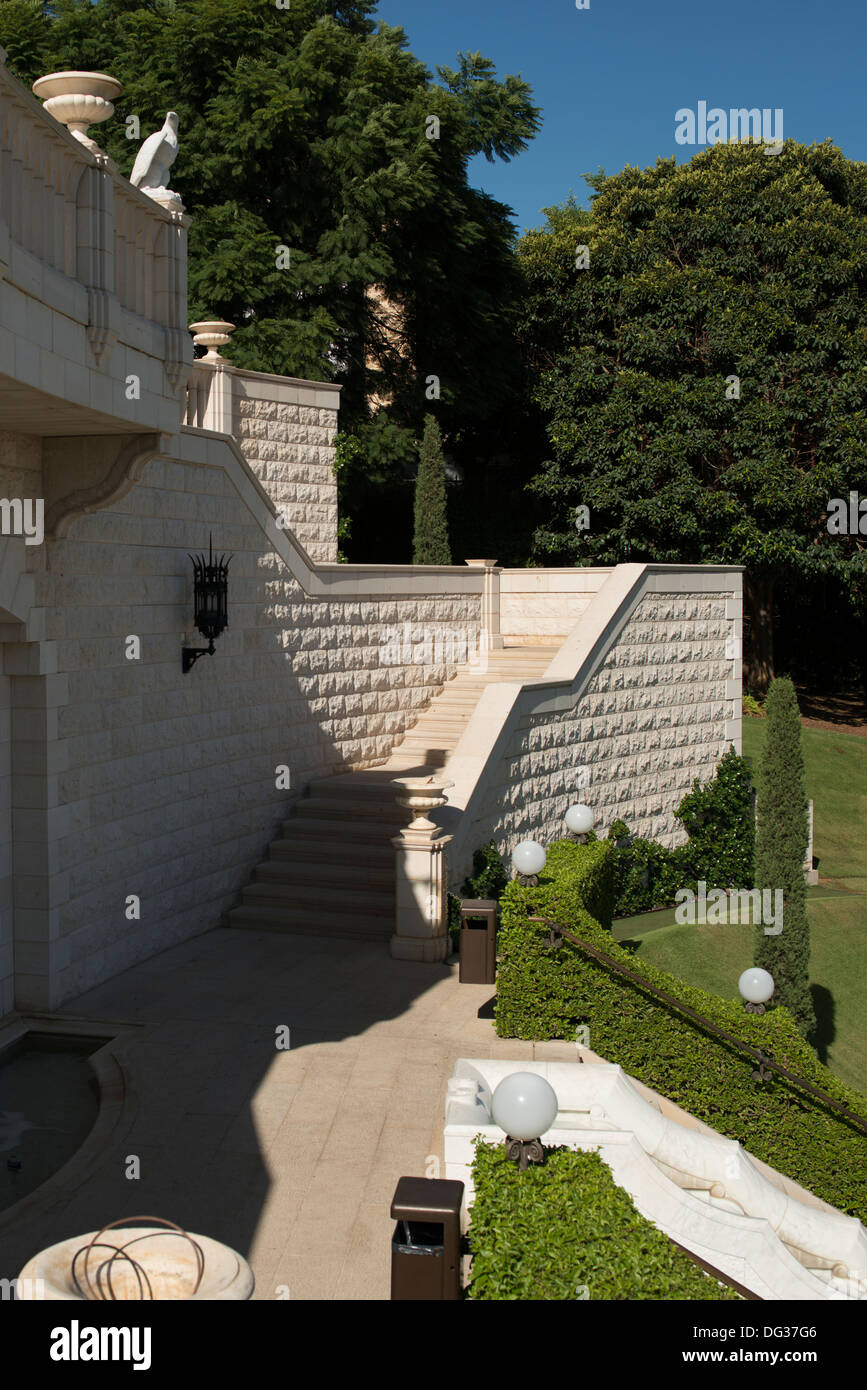 Stairway leading to the Shrine of the Bab ,Haifa Israel Stock Photo - Alamy