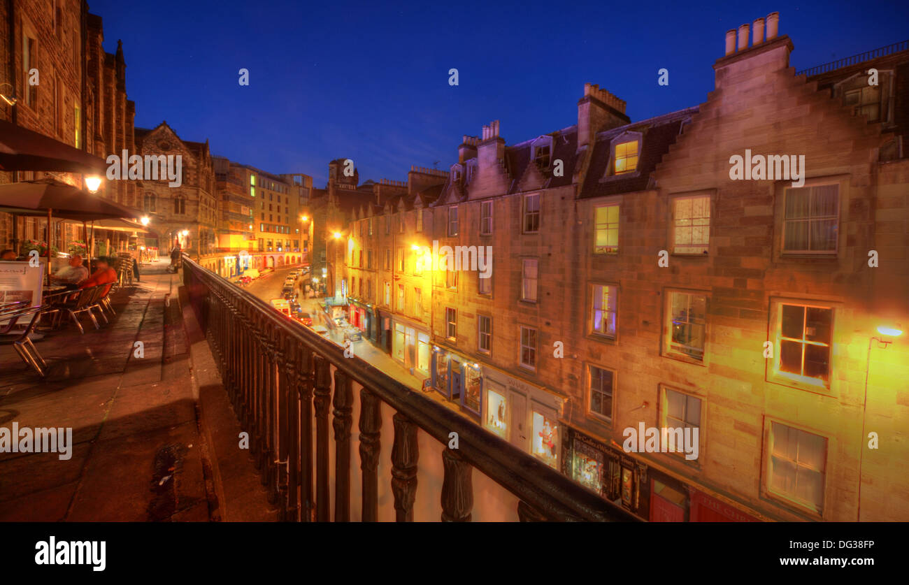Victoria Street Edinburgh City Scotland UK at dusk Night Shot Stock ...