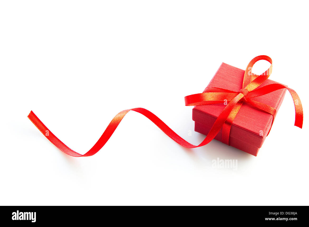 little red gift box isolated on white background with copy space Stock ...