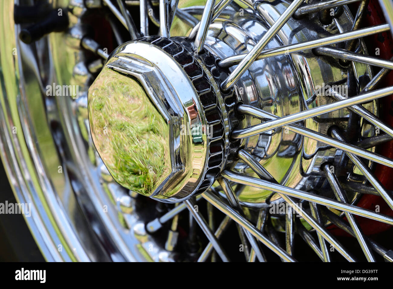 Vintage car wheel of an old timer with spokes Stock Photo - Alamy
