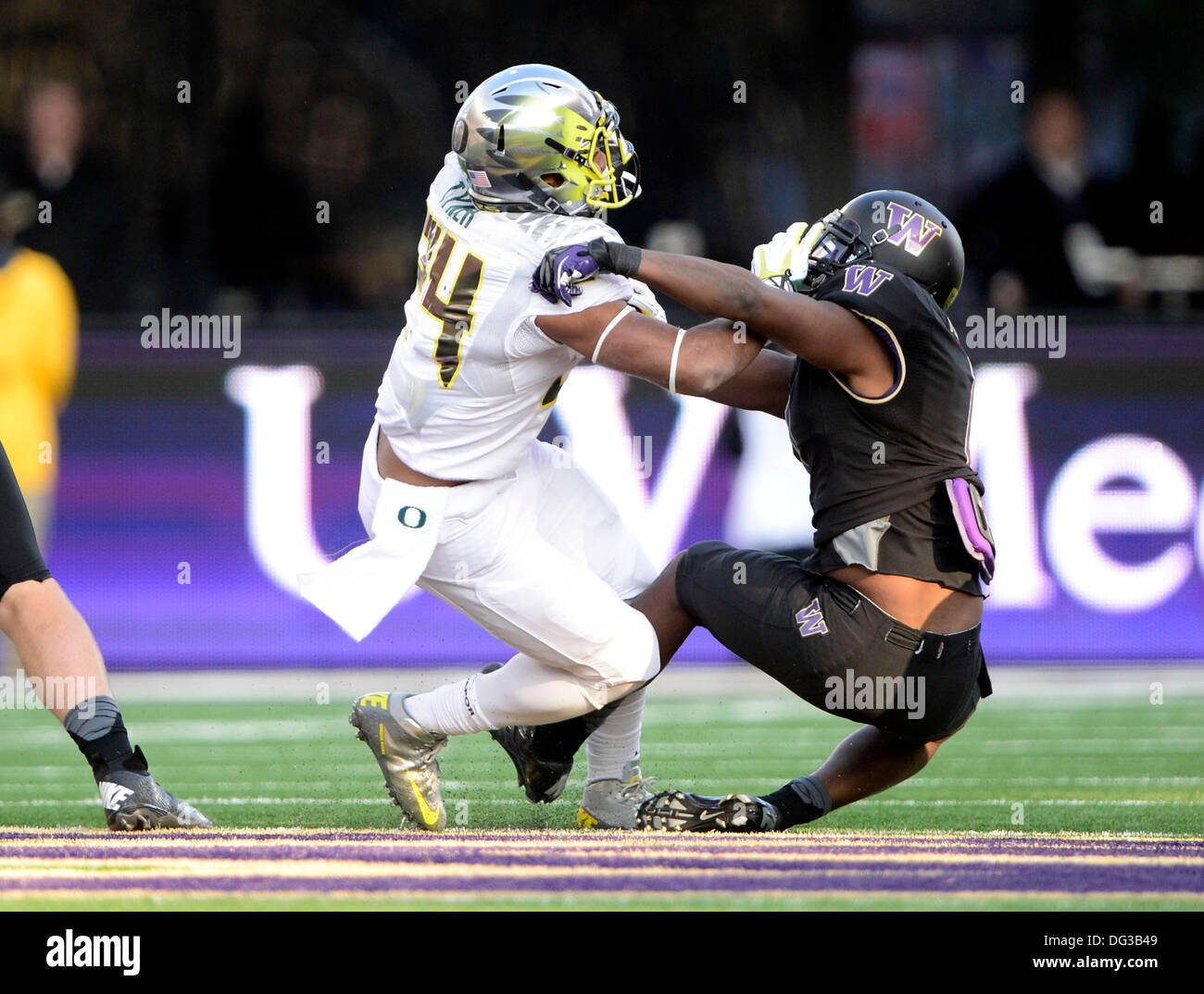 Seattle, USA. 12th October 2013. Oregon Ducks running back Thomas Tyner ...