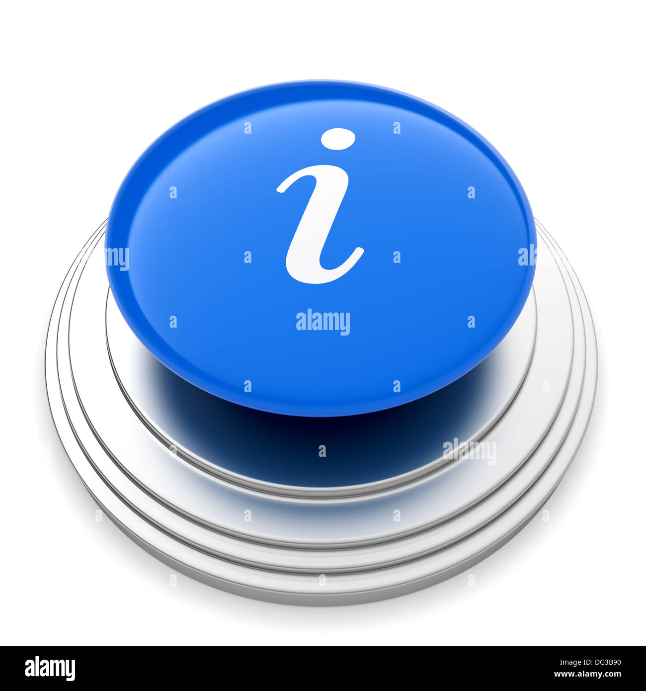 3d illustration of Info sign button isolated on white background Stock ...