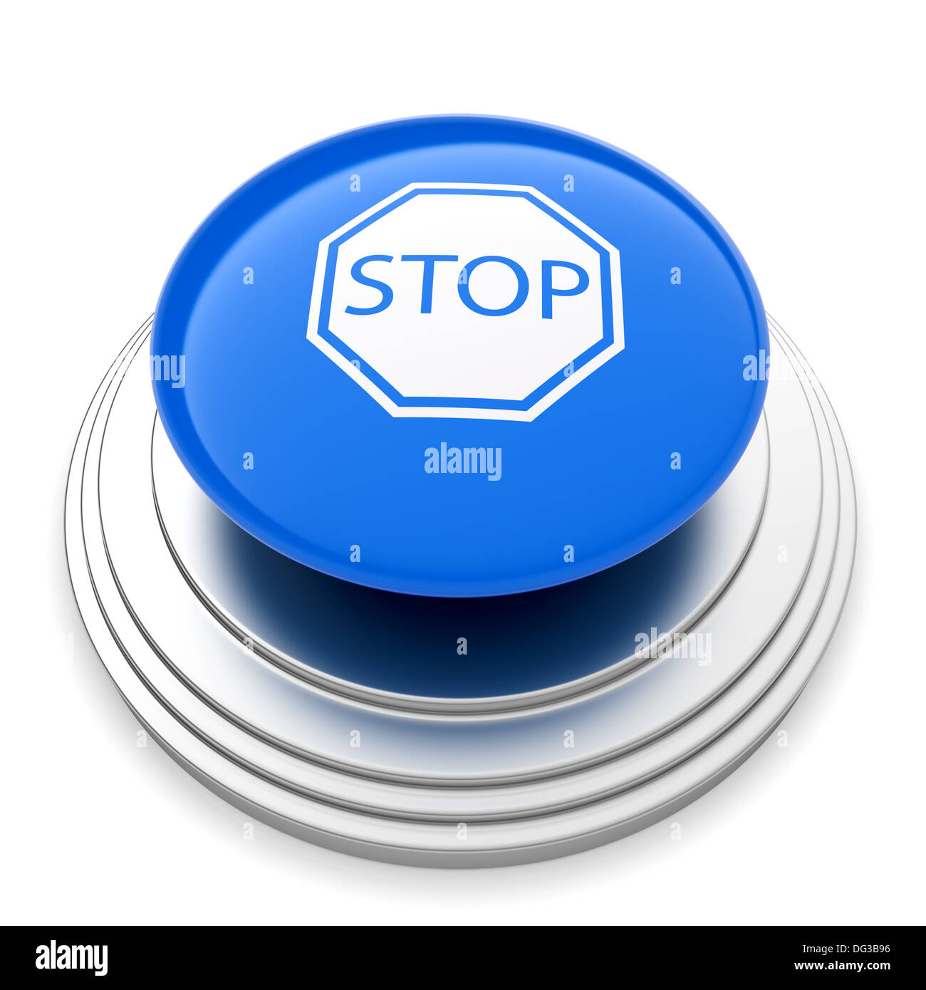 3d illustration of STOP icon button isolated on white background Stock ...