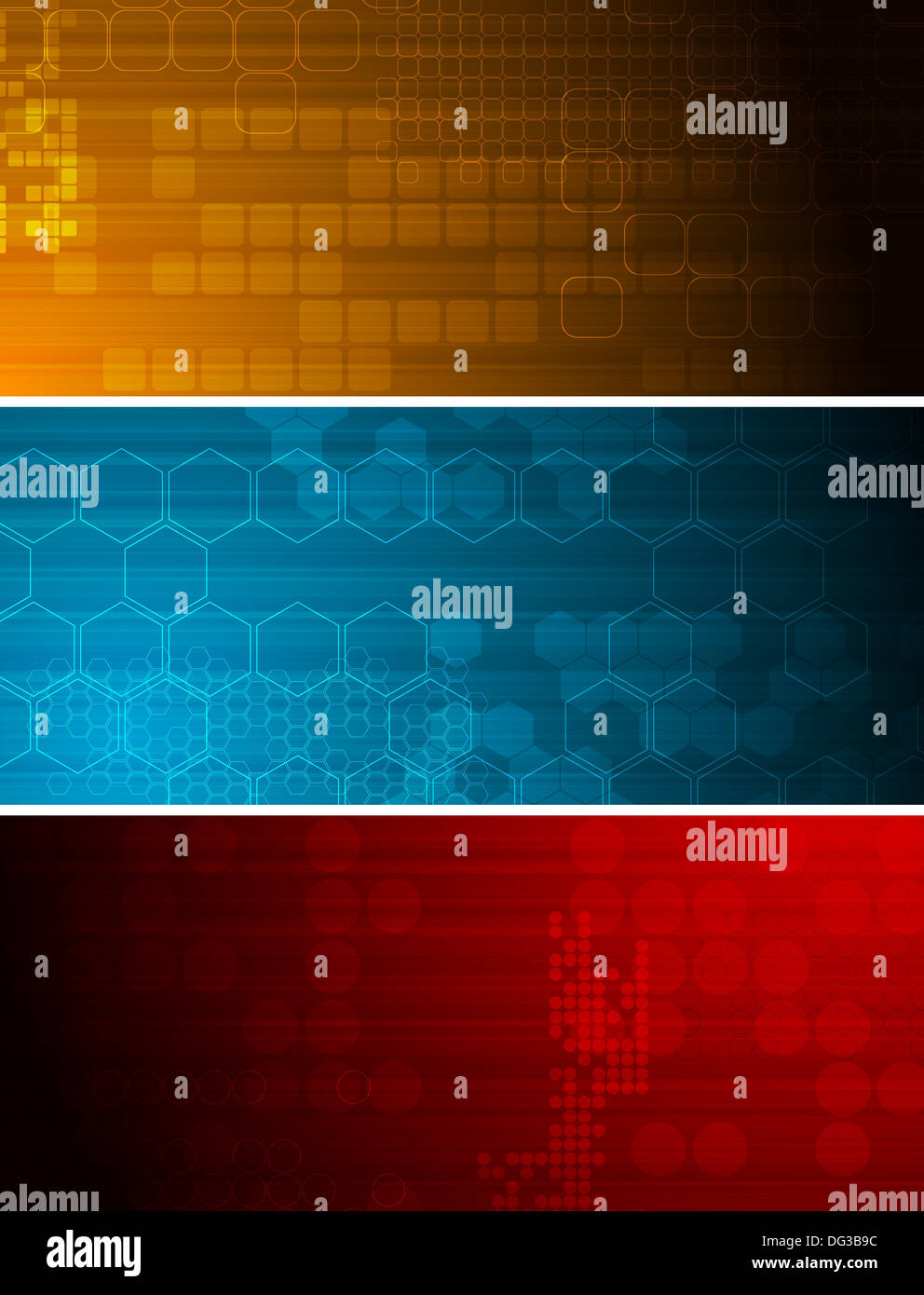 Set of bright technical banners with different elements Stock Photo - Alamy