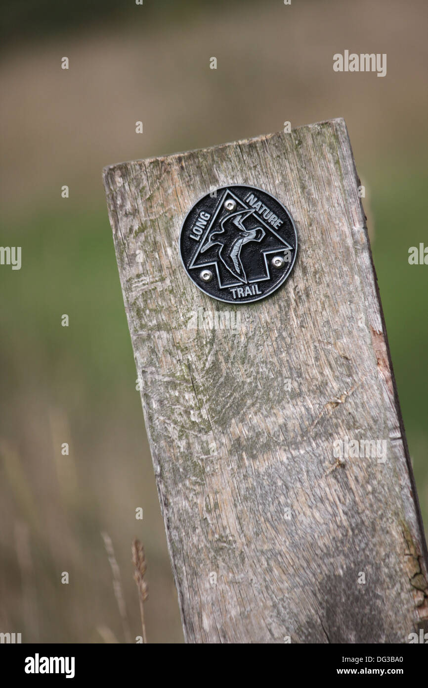 Waymarking post at Pegwell Nature Reserve Stock Photo - Alamy