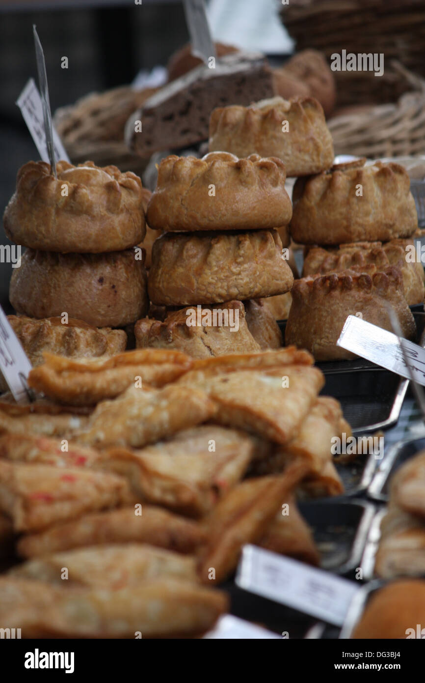 Pork pies for sale on stall Stock Photo - Alamy
