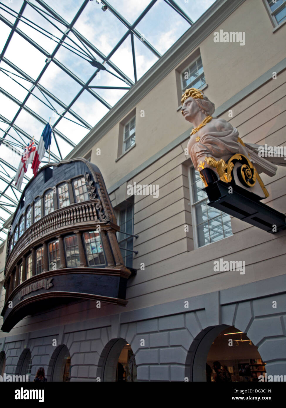 Figurehead and stern of the HMS Implacable of the National Maritime ...
