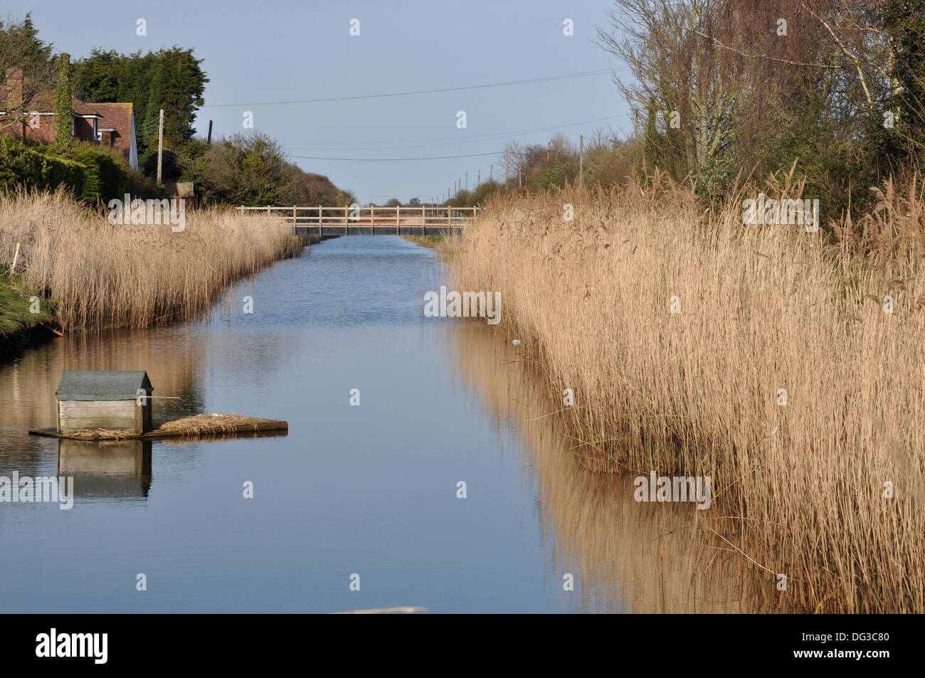 Royal Military Canal, Pett Level, East Sussex, England, UK Stock Photo ...