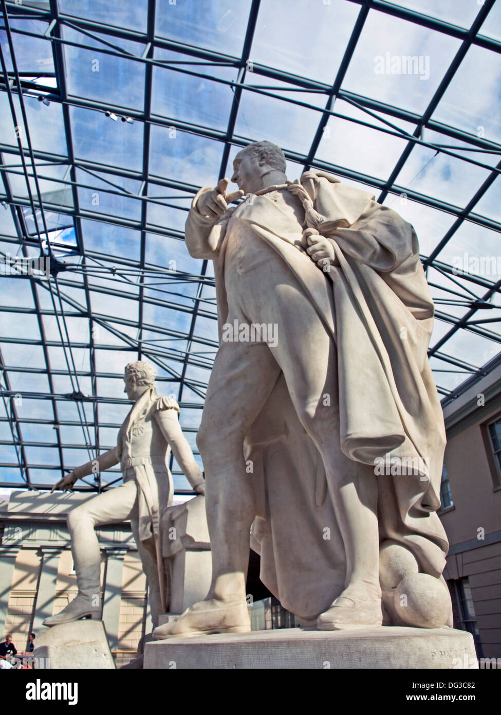 Marble statues of admirals and navigators at the National Maritime ...