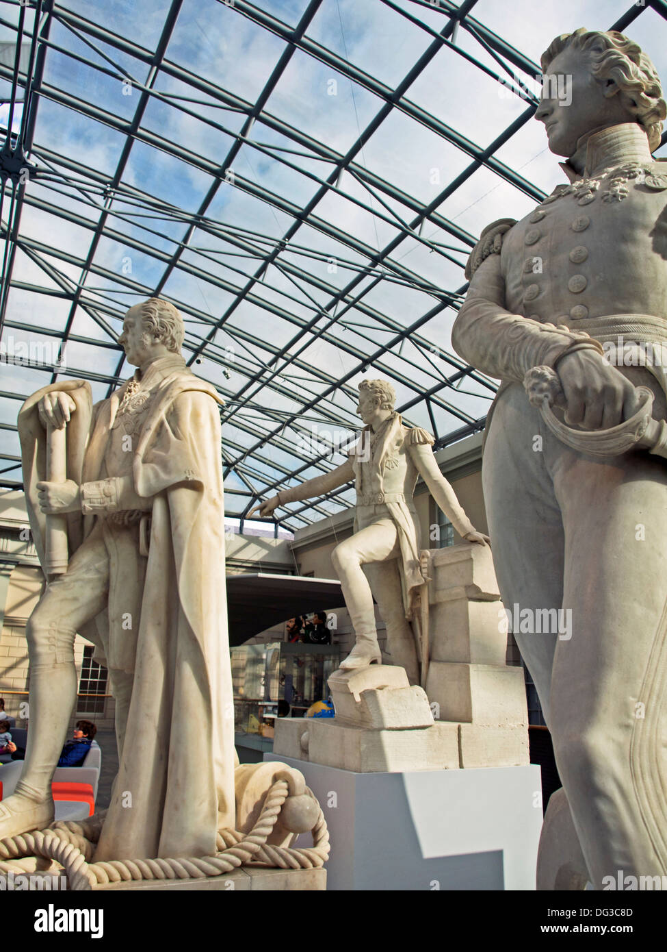 Marble statues of admirals and navigators at the National Maritime ...