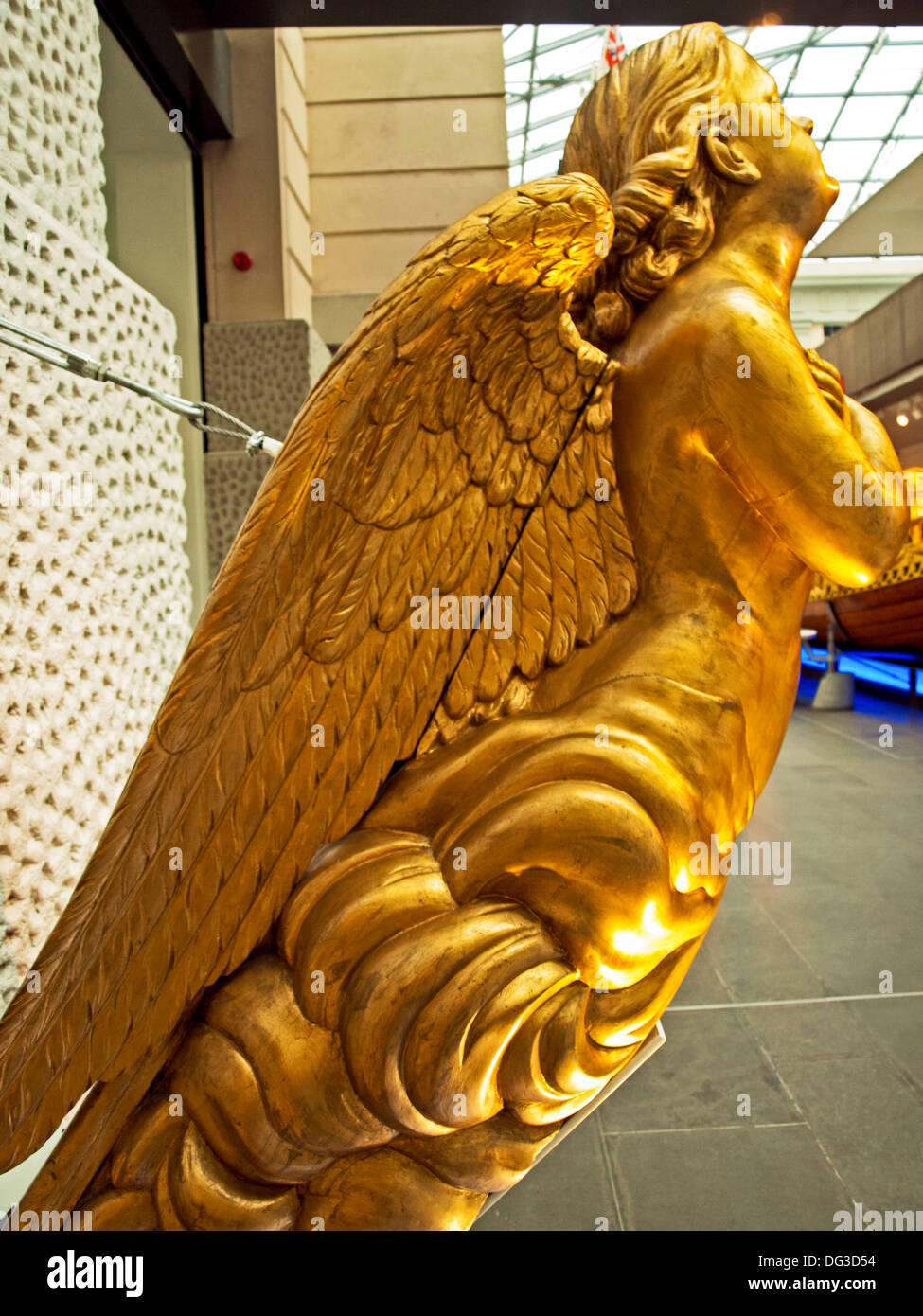 Female angel figurehead on display at the National Maritime Museum ...