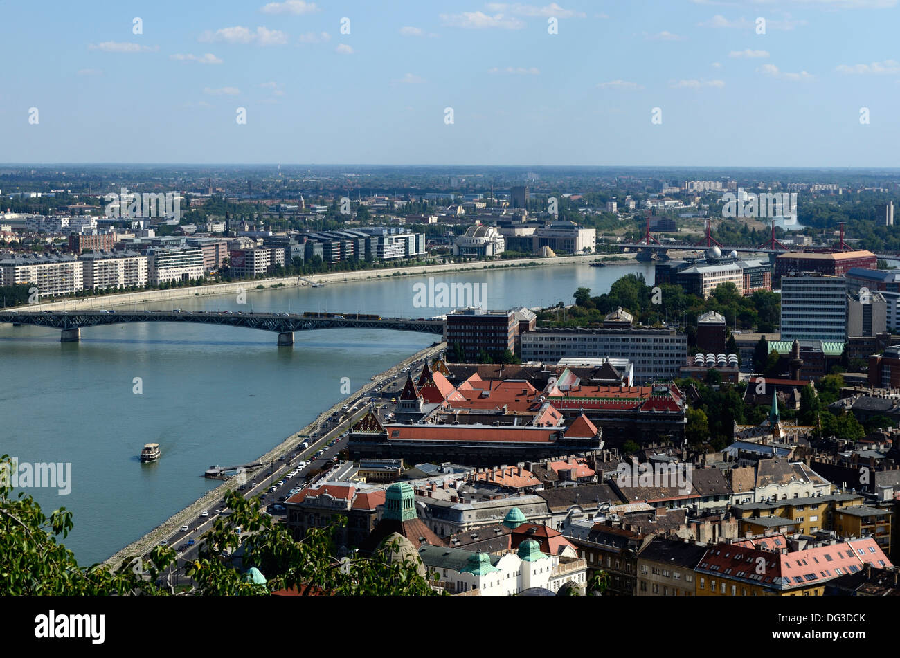 Budapest Hungary view of the city with the river Danube from Citadel in ...