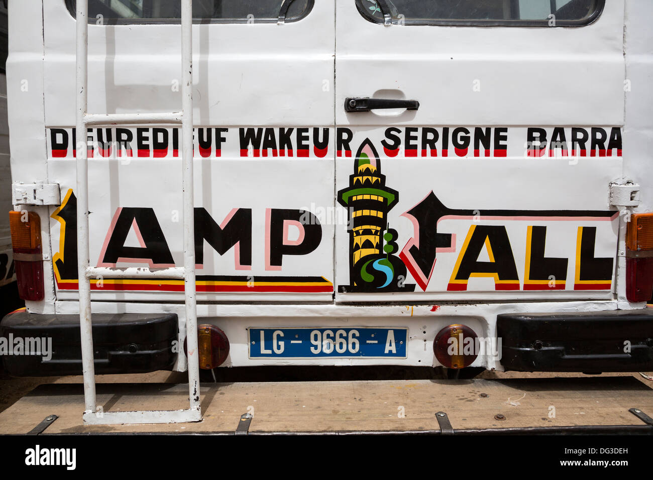 Senegal, Touba. "Lamp Fall" on a transport vehicle. See note for ...