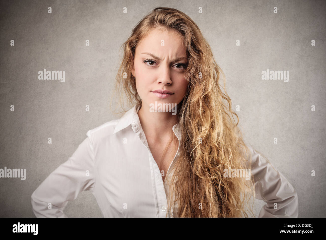 Portrait of a beautiful and disappointed blonde girl Stock Photo - Alamy
