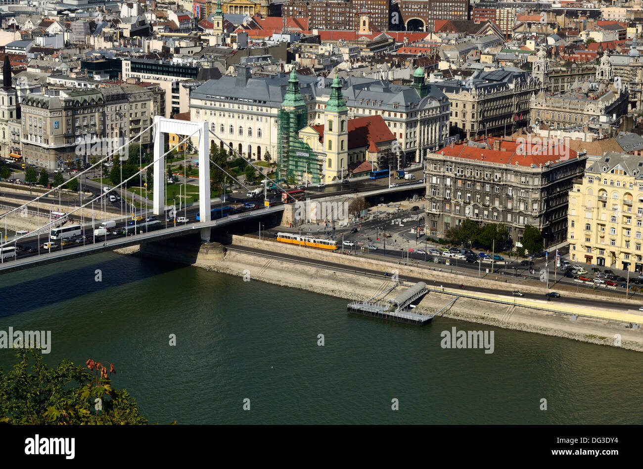Budapest Hungary view of the city with the river Danube from Citadel in ...
