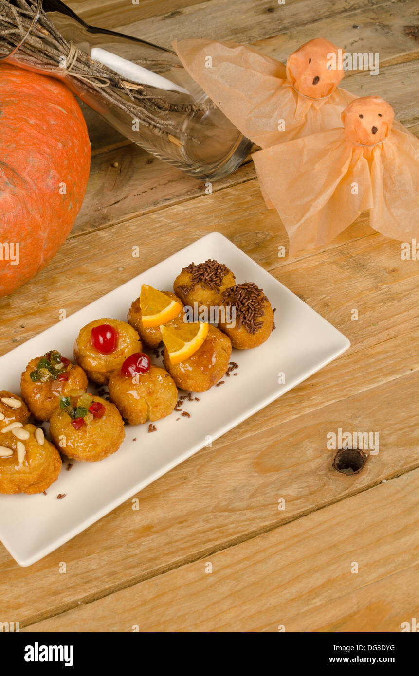 Traditional Spanish Halloween biscuits, homemade panellets Stock Photo ...
