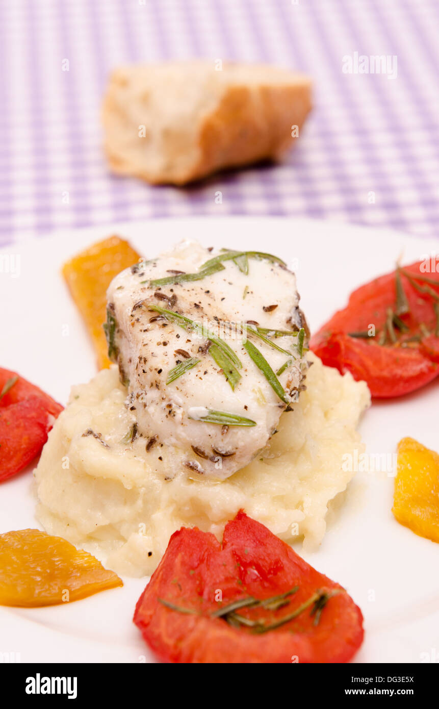 Filet of monkfish in vertical format Stock Photo - Alamy