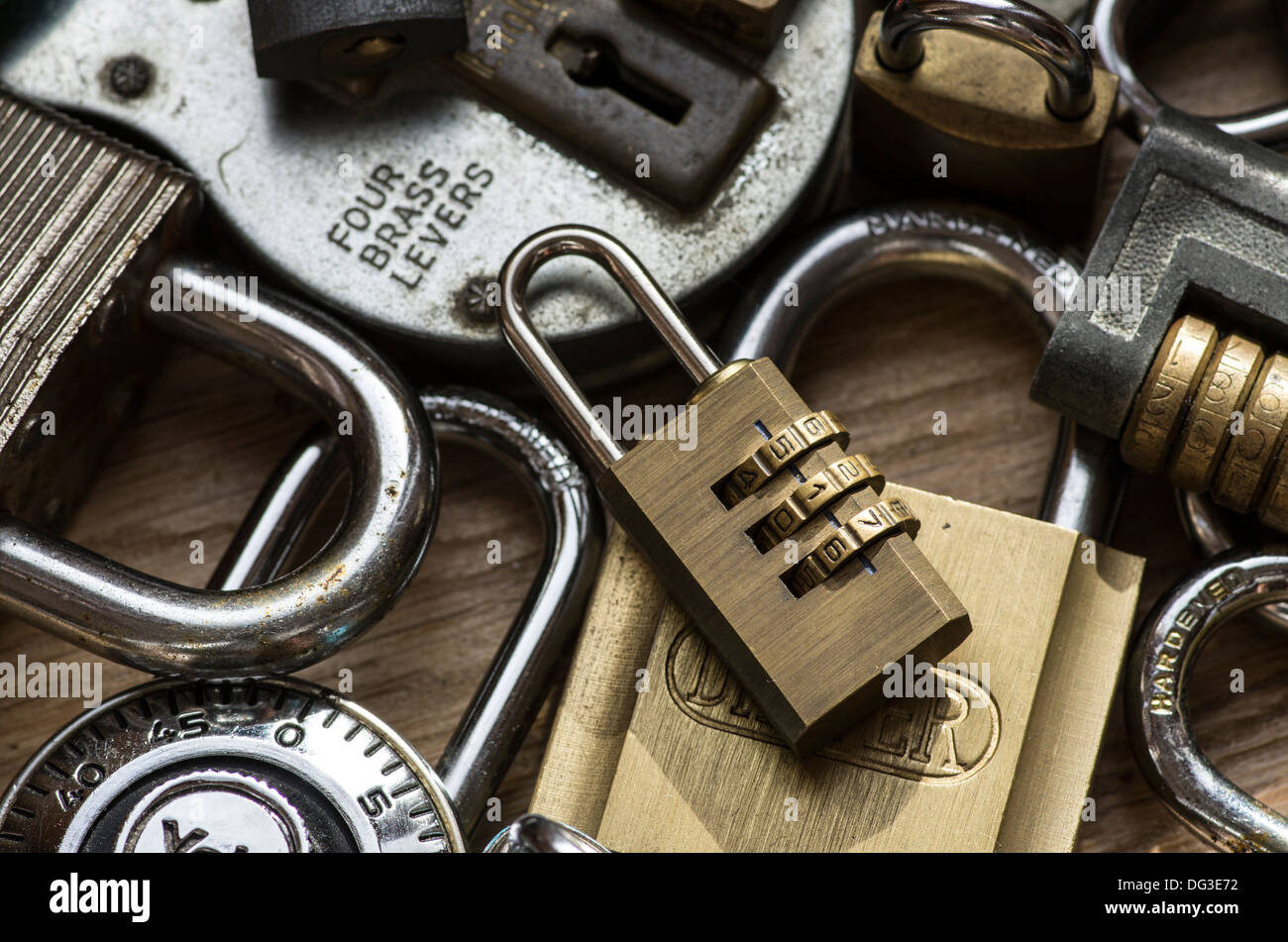 A collection of old padlocks Stock Photo - Alamy