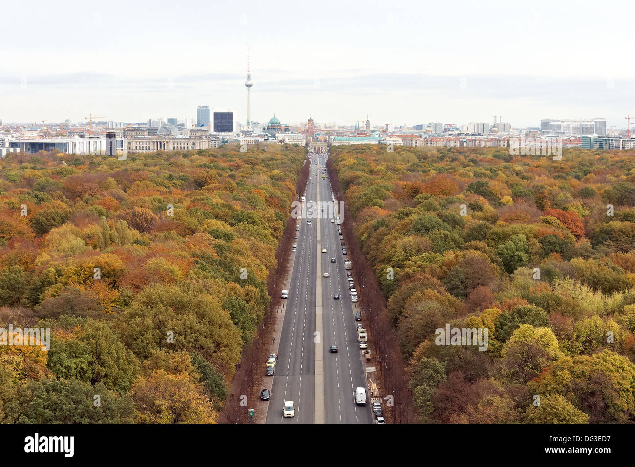 Autumn in Berlin from pictured from the Victory Column Stock Photo - Alamy