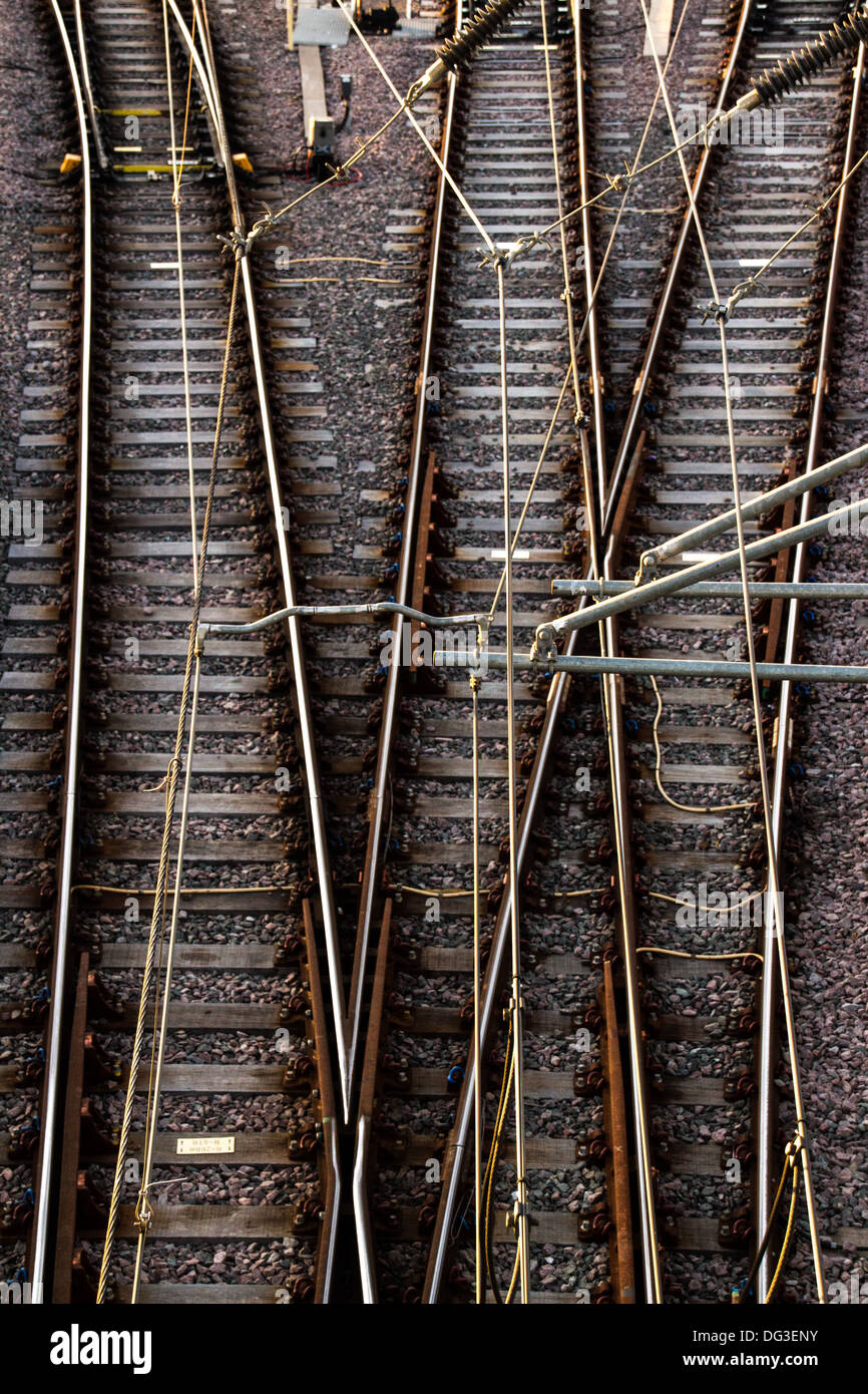 Railway tracks creating lines Stock Photo - Alamy