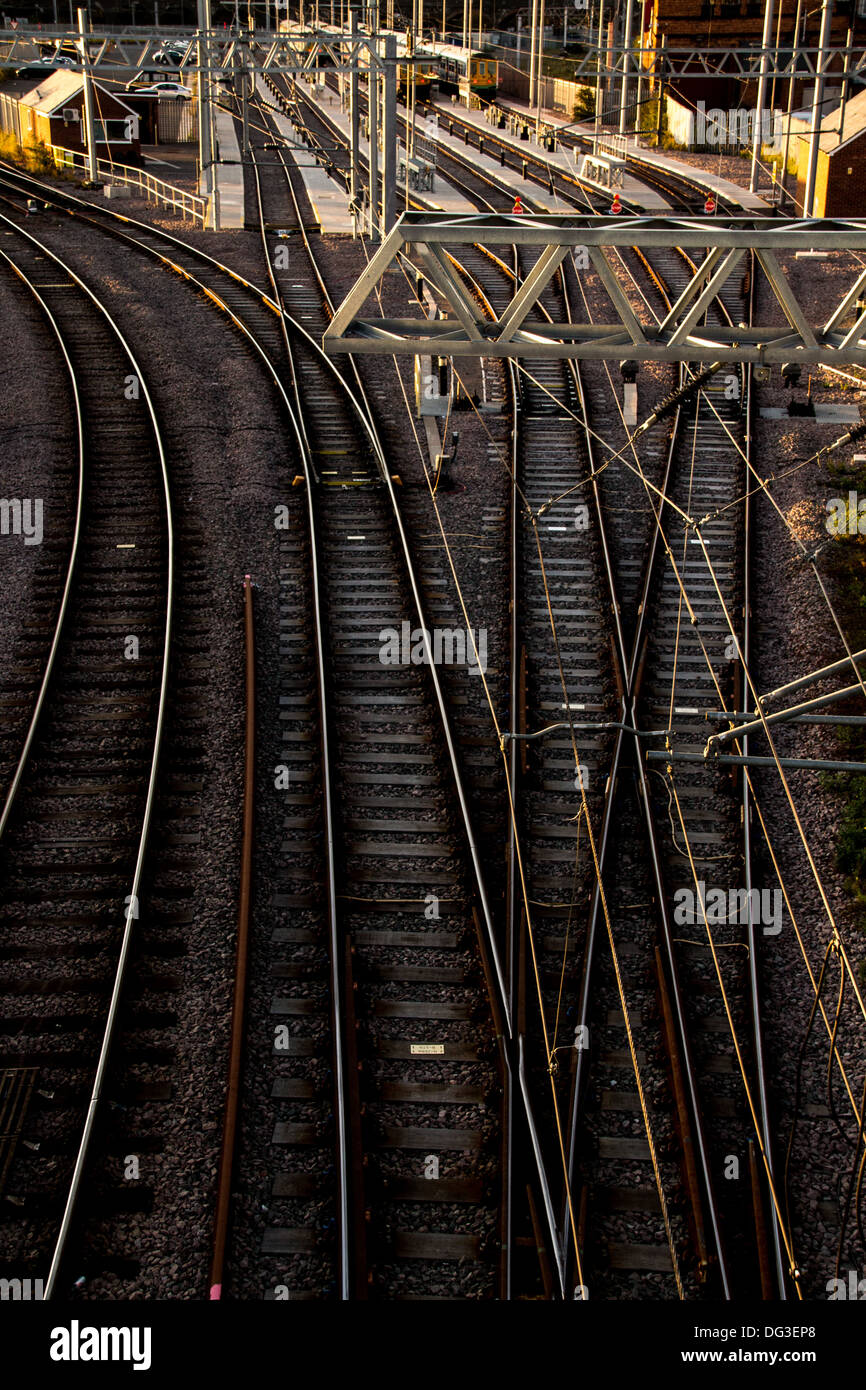 Railway tracks creating lines Stock Photo - Alamy