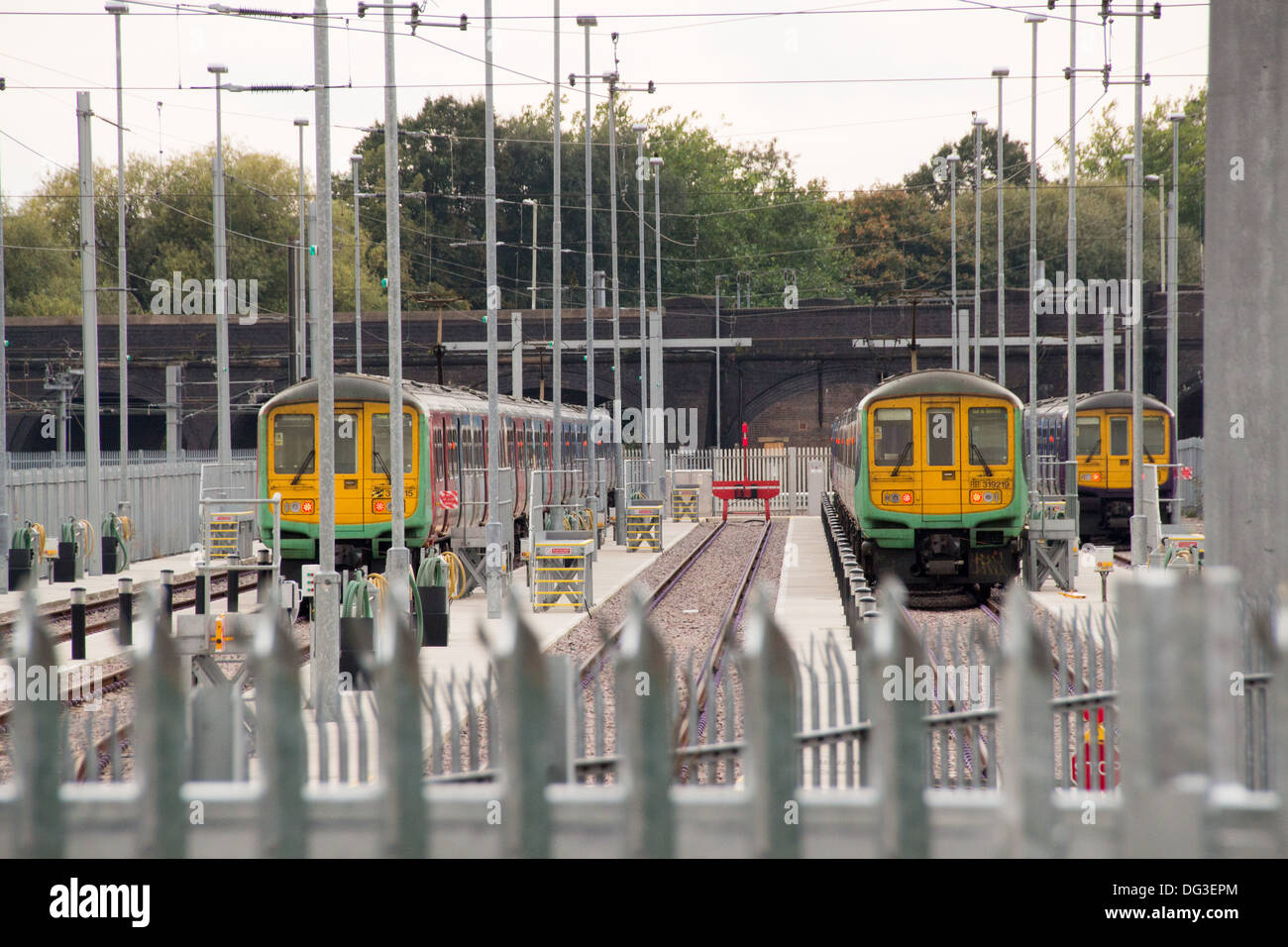 Trains on railway tracks Stock Photo - Alamy
