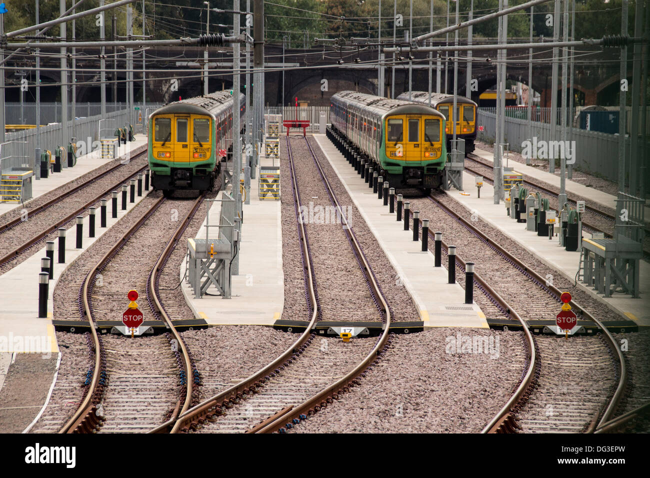 Trains on railway tracks Stock Photo - Alamy