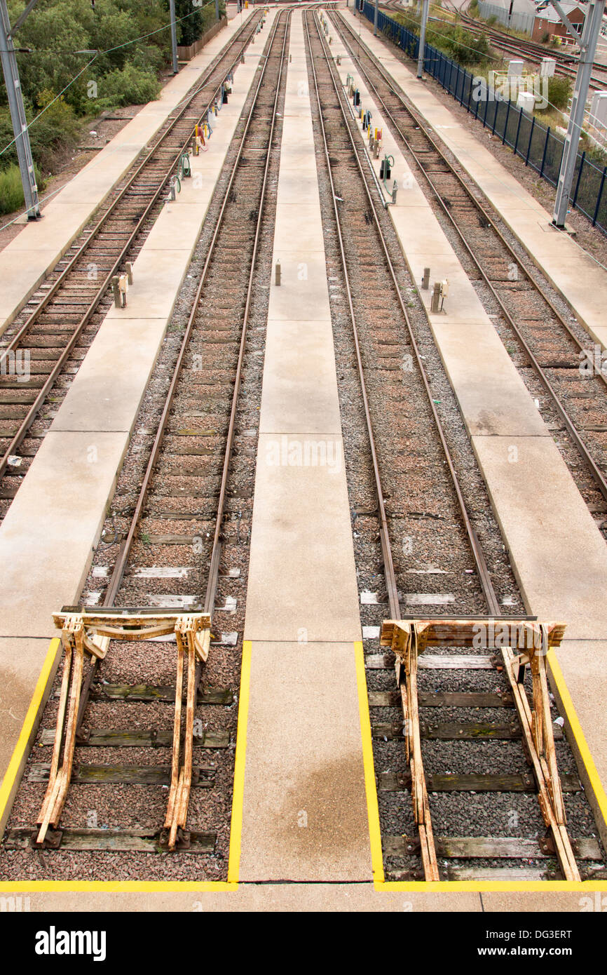 Railway tracks creating lines Stock Photo - Alamy