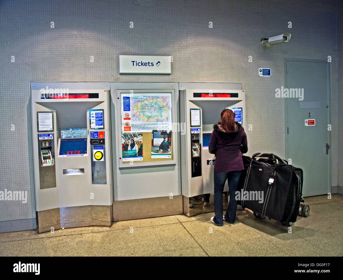 Interior of Woolwich Arsenal DLR Station, Woolwich, London, England ...