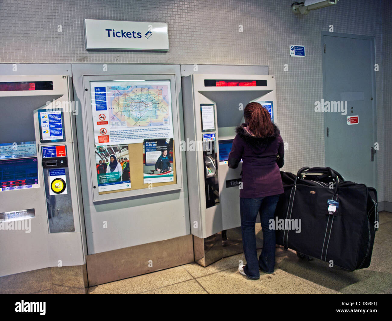 Interior of Woolwich Arsenal DLR Station, Woolwich, London, England ...