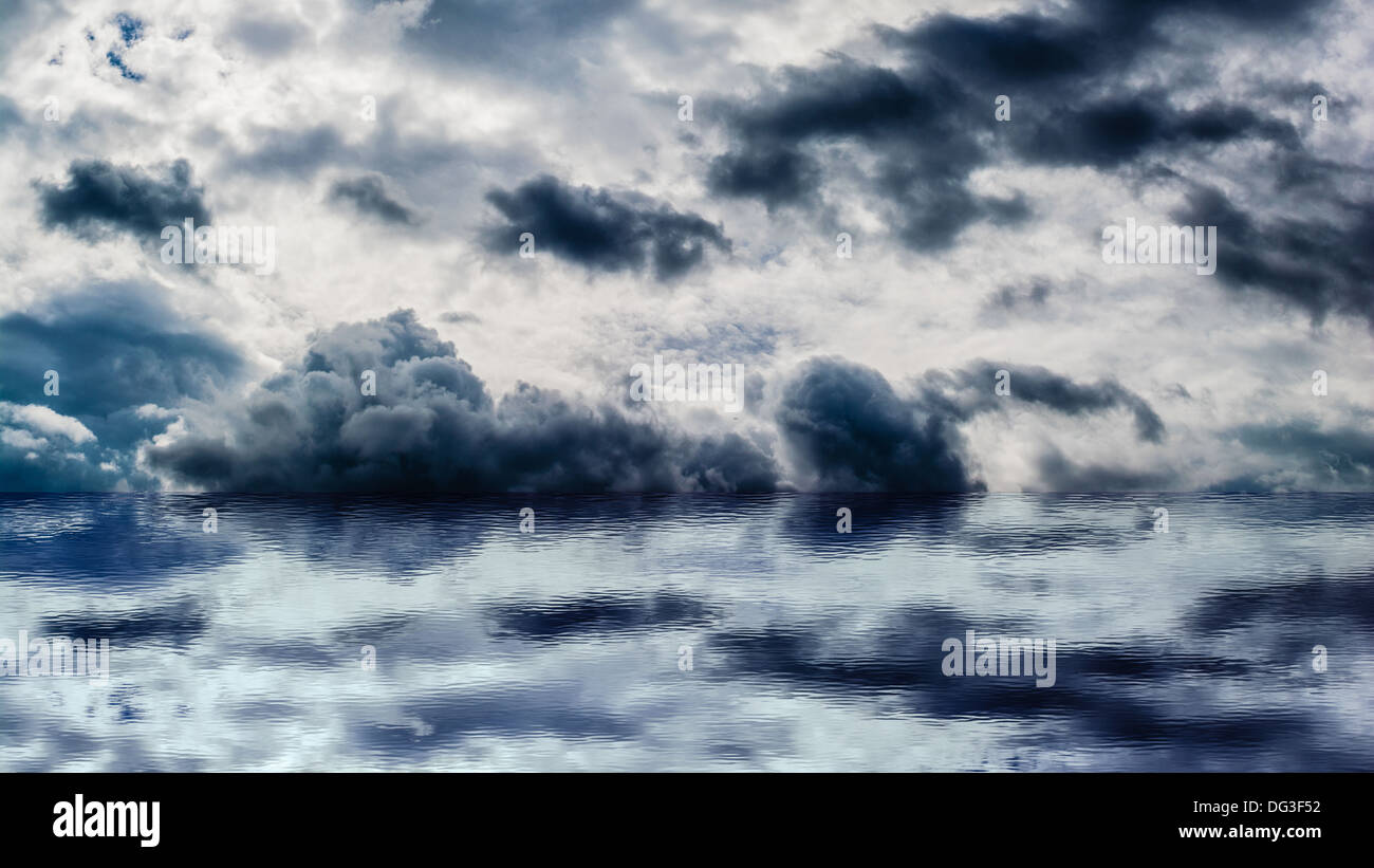 Reflection of Sky Clouds at the Sea Stock Photo - Alamy