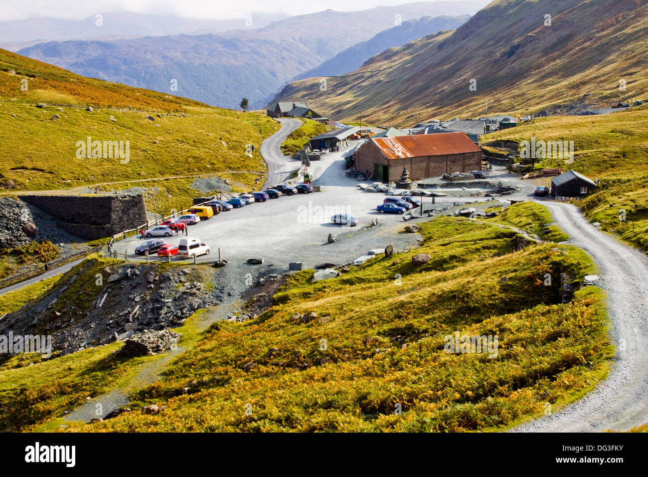 Honister slate mine on the Honister Pass near Buttermere in the Lake ...