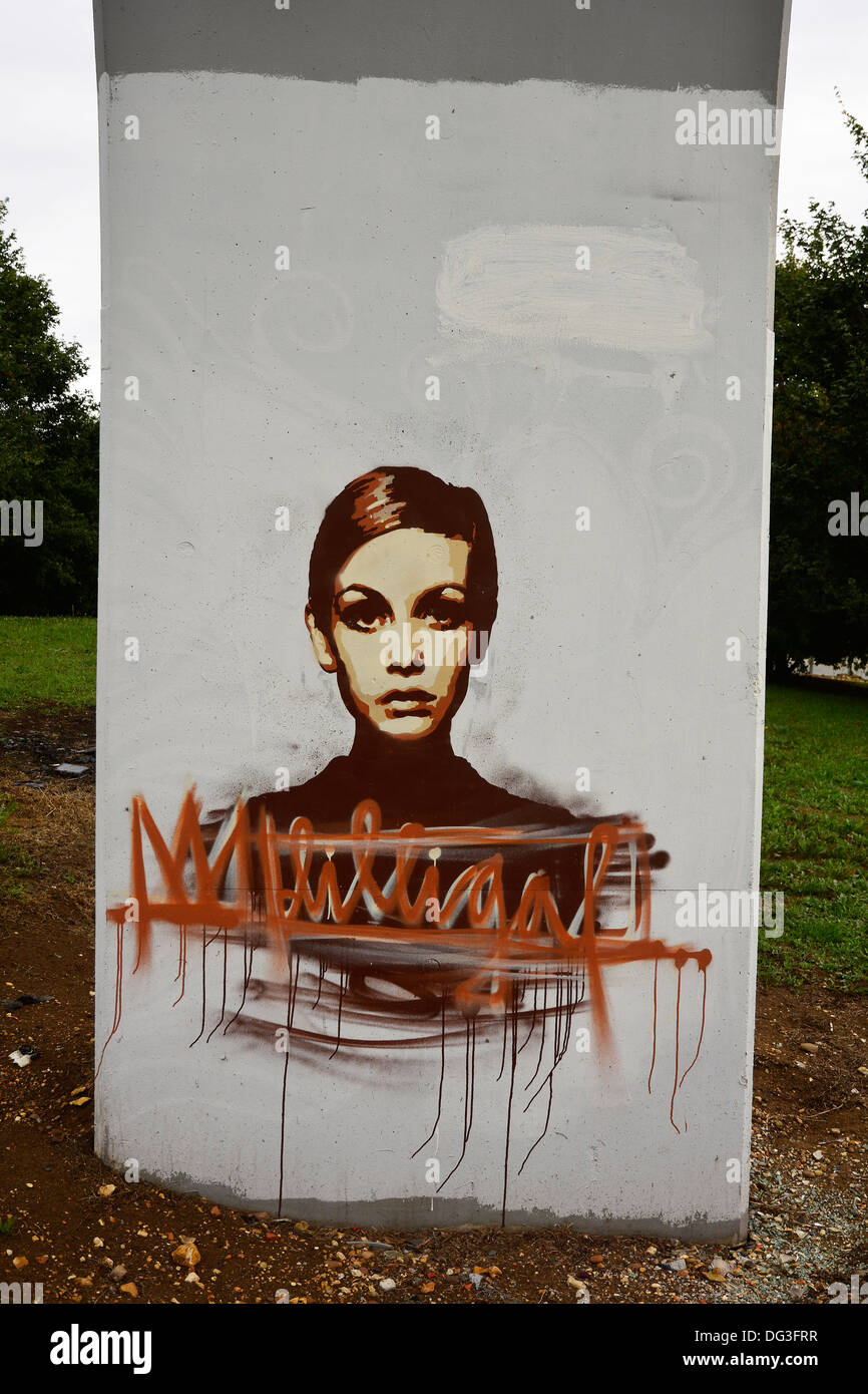 Ant Carver's graffiti painting of Twiggy at Deanshanger ...