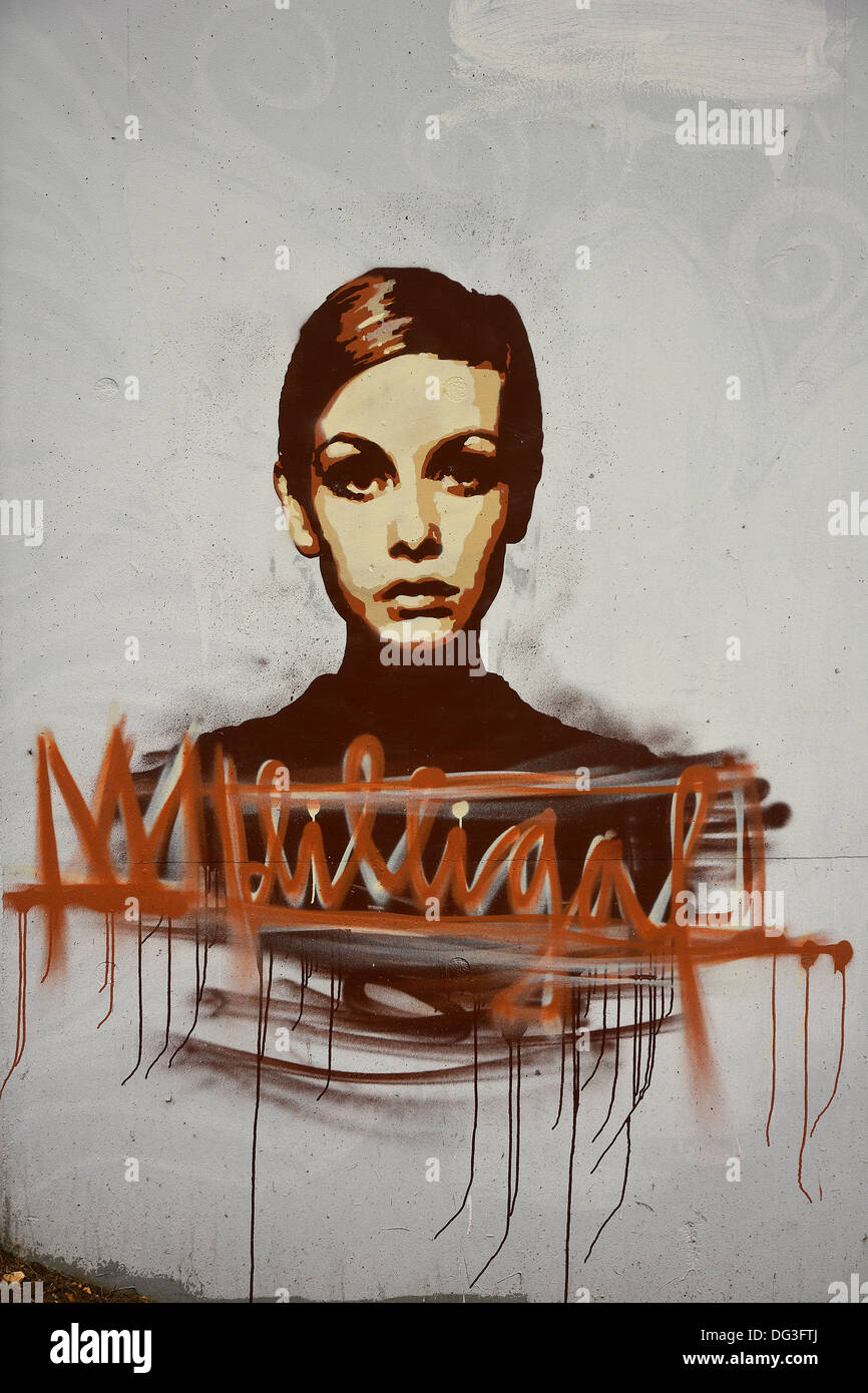 Ant Carver's graffiti painting of Twiggy at Deanshanger ...