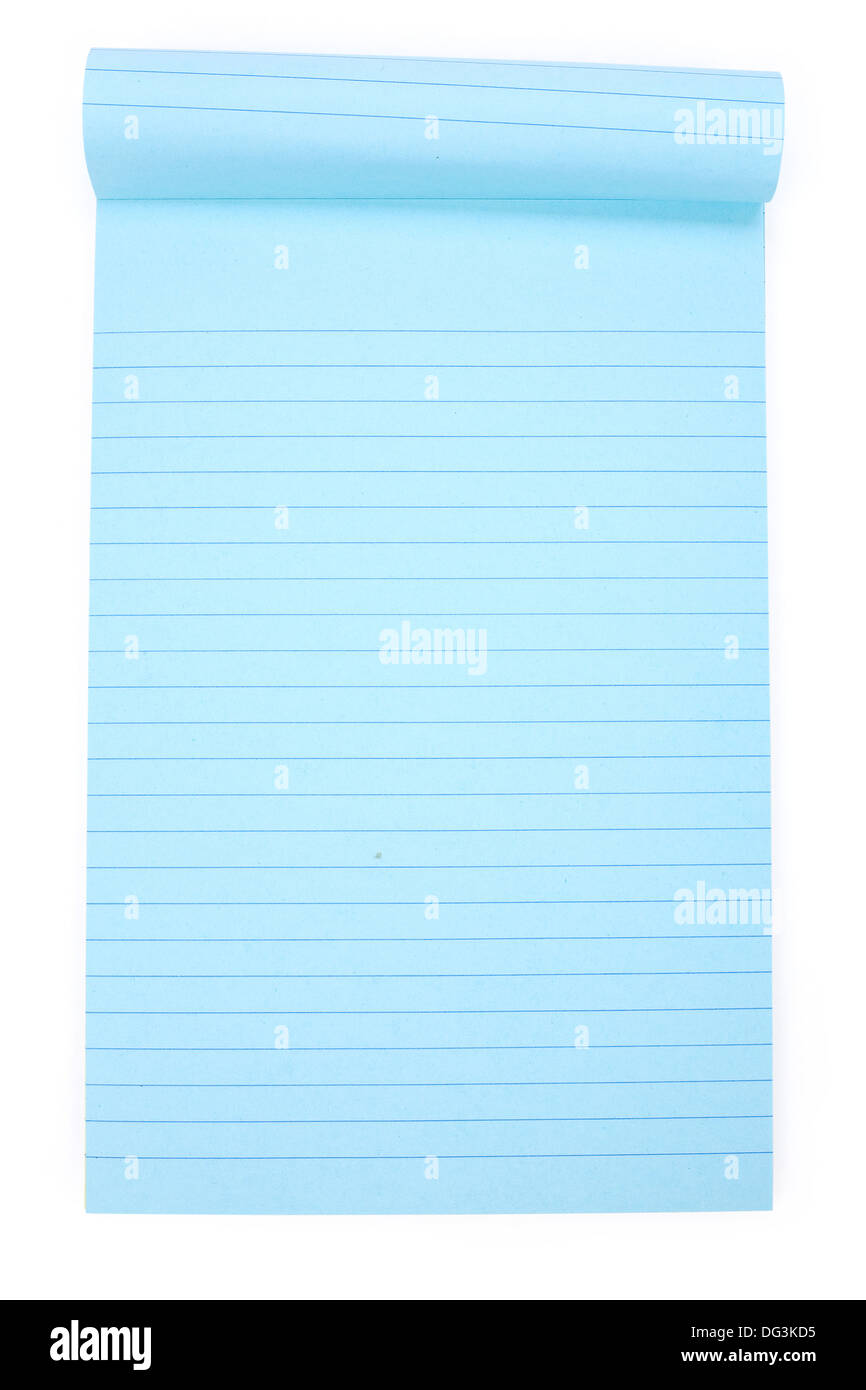 Blue note paper with white background Stock Photo - Alamy