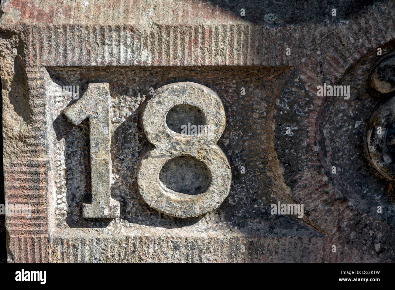 Chiseled rock with 18 carved Stock Photo - Alamy