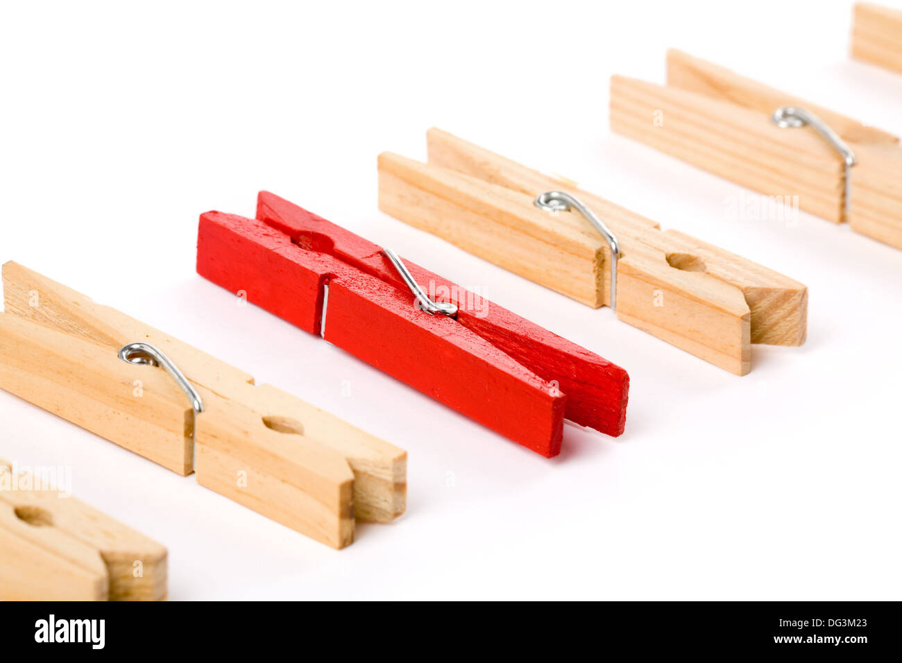 Clothespin with white background, concept of teamwork Stock Photo - Alamy