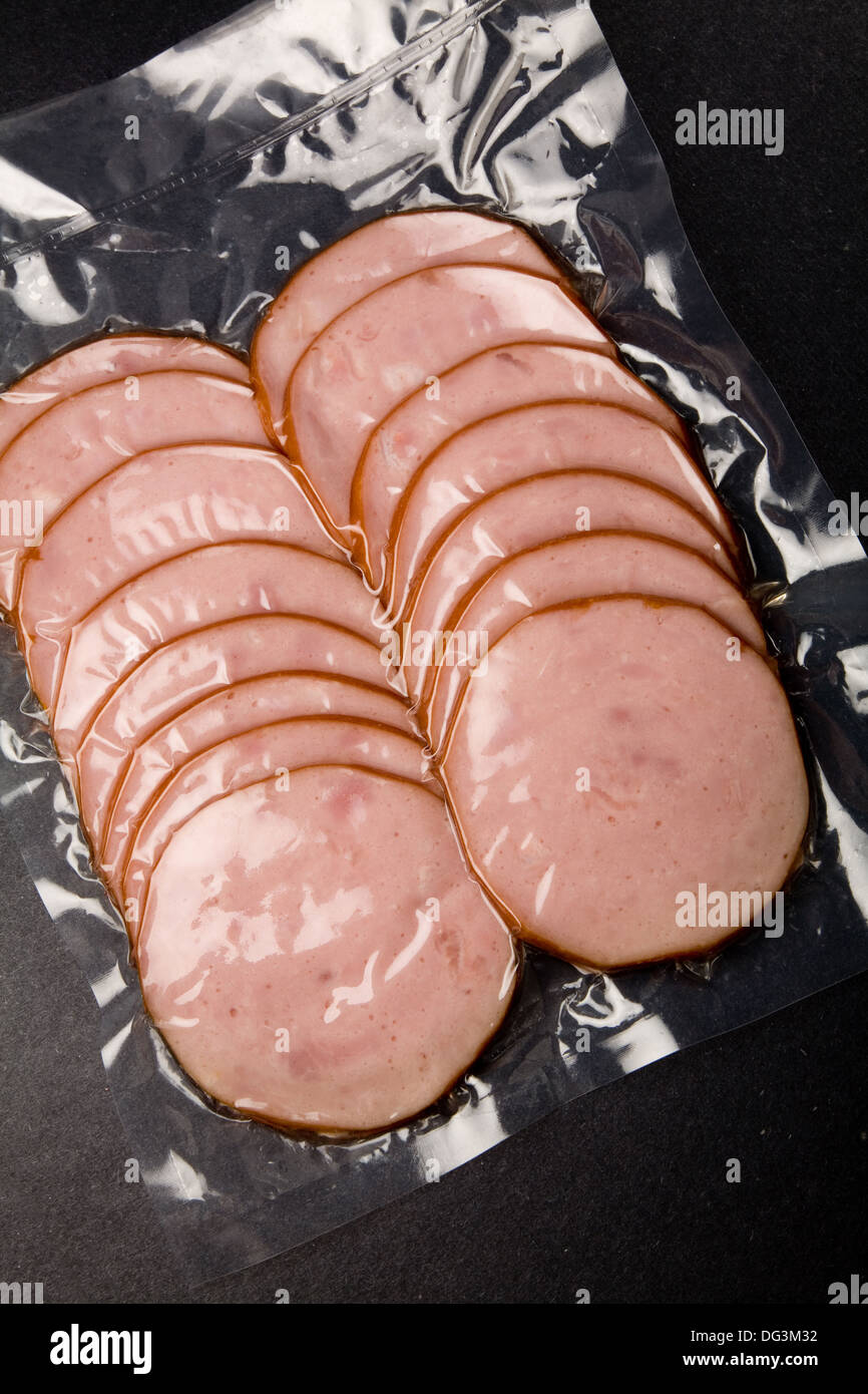 ham slices close up shot Stock Photo - Alamy
