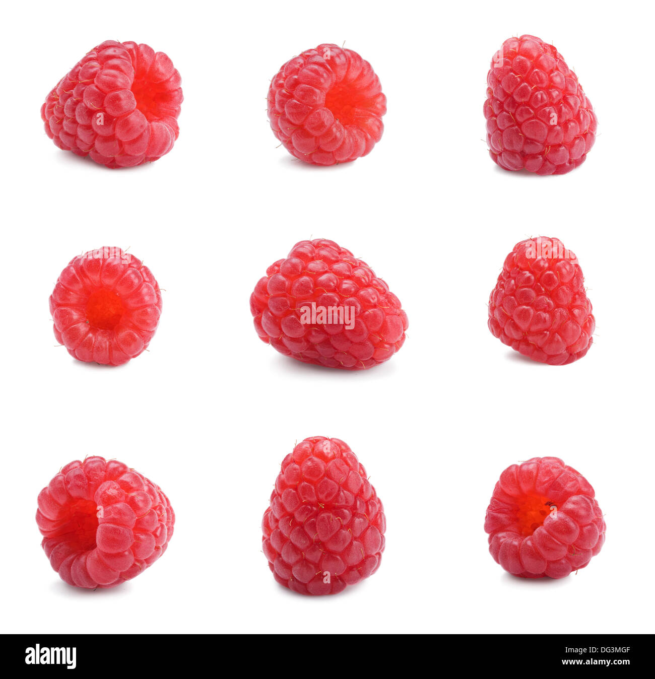 Fresh ripe red raspberries on white background Stock Photo - Alamy