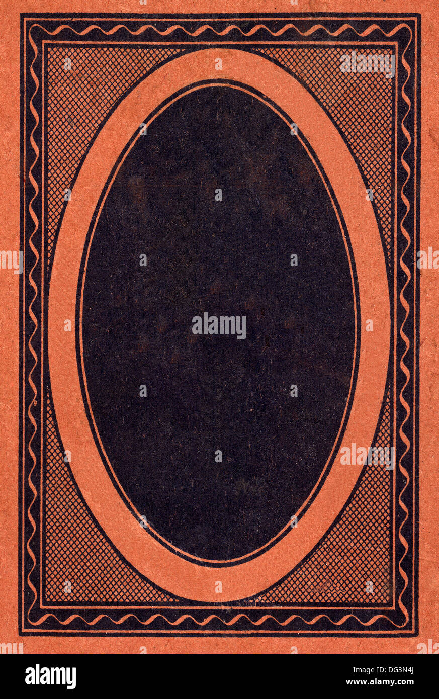 vintage orange textured dusty cardboard with medallion and border Stock ...