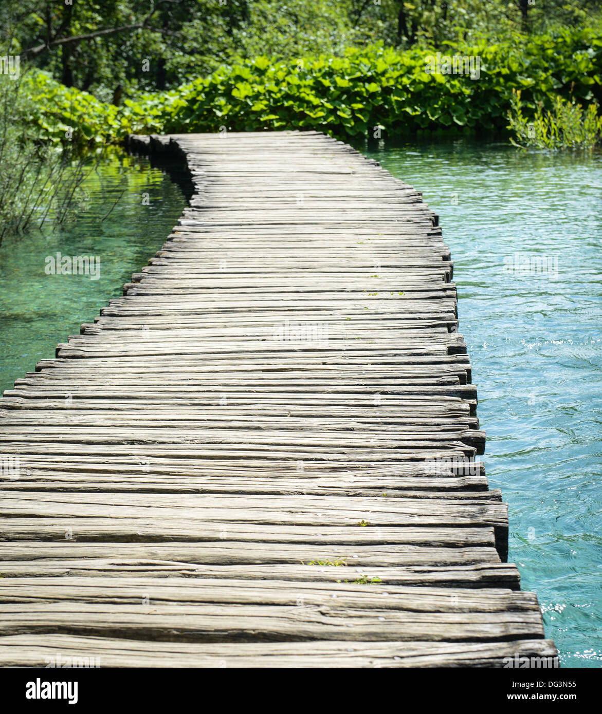 Wooden Hiking Path or Trail over Water Stock Photo - Alamy