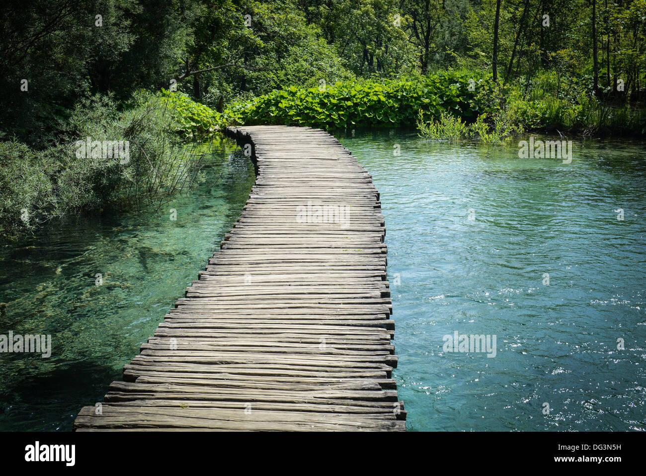 Wooden Hiking Path or Trail over Water Stock Photo - Alamy