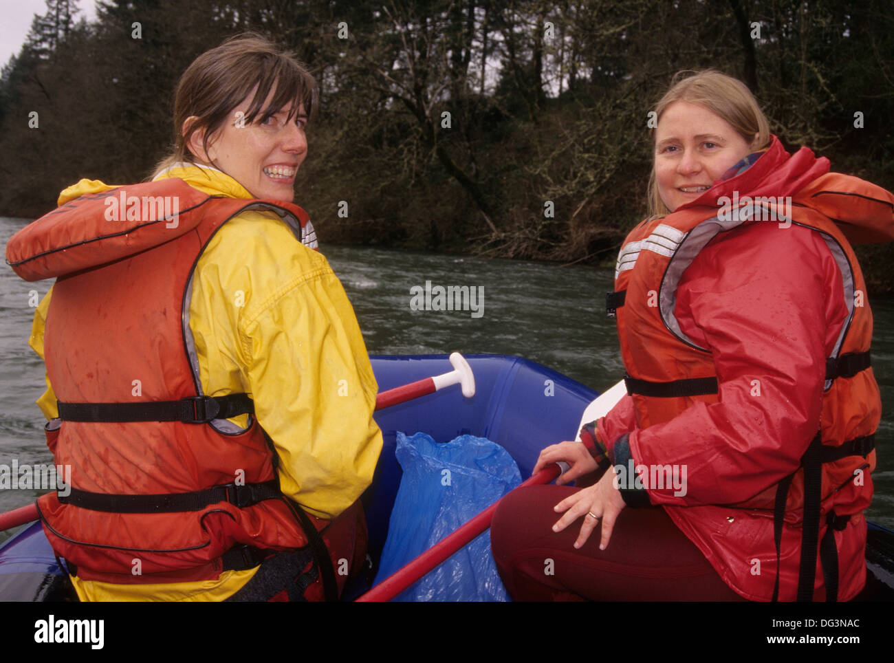 Rafting on the North Santiam River, Marion County, Oregon Stock Photo ...