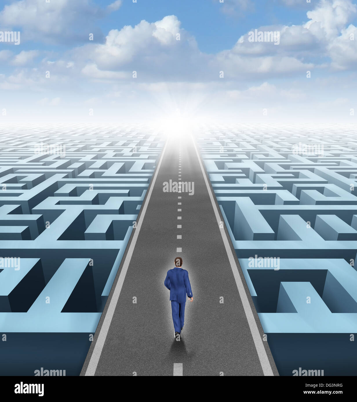 Clear vision leadership solutions and success concept as a businessman ...