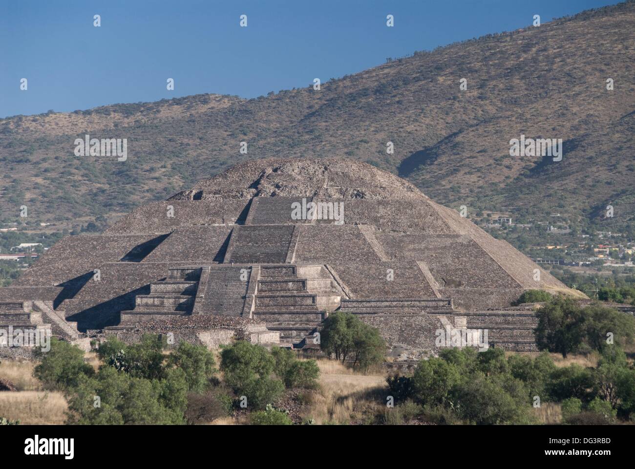 View of the Pyramid of the Moon from the Pyramid of the Sun ...