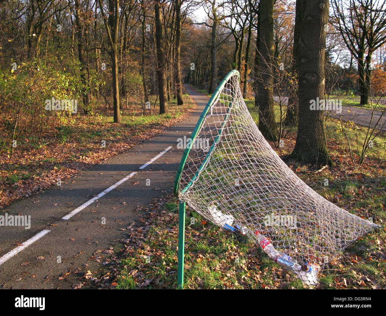waste disposal container along cycling track, Netherlands Europe Stock ...