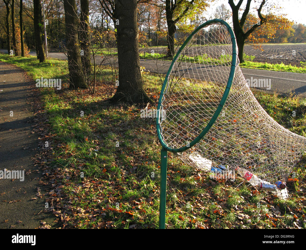 waste disposal container along cycling track, Netherlands Europe Stock ...