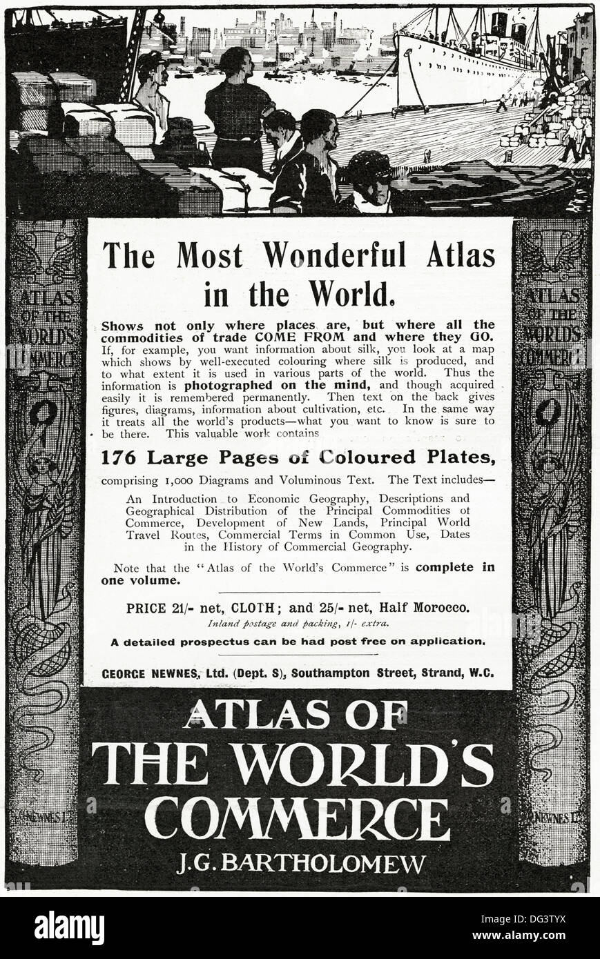 Original 1900s advertisement advertising ATLAS OF THE WORLD'S COMMERCE ...
